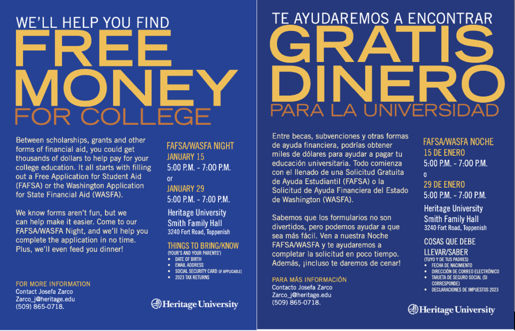 WASFA/FAFSA Night | Heritage University